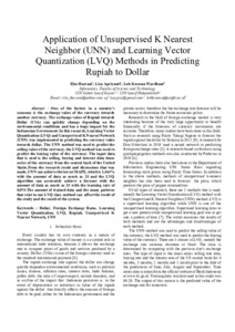 Application of Unsupervised K Nearest Neighbor (UNN) and Learning Vector Quantization (LVQ ...